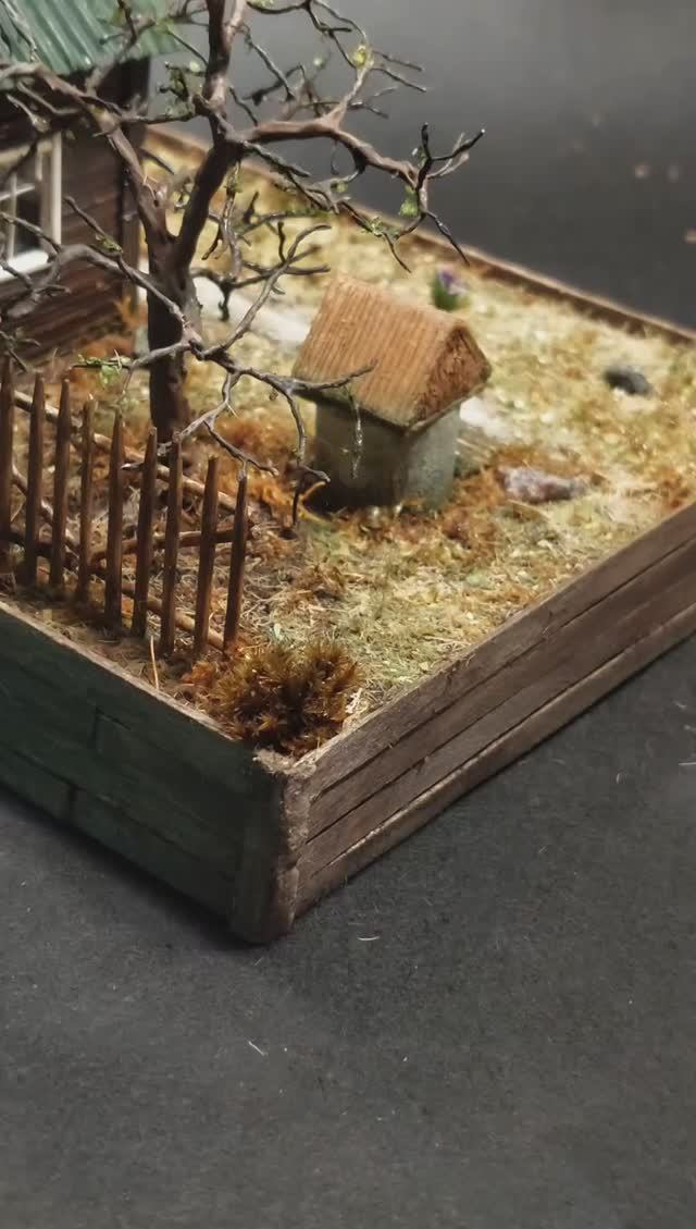 Делаем колодец и дерево для диорамы #shorts