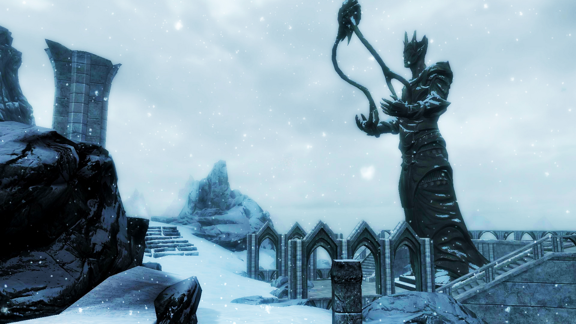 Подъём к Седобородым через дорогу эльфов. Skyrim Paladin Edition #32