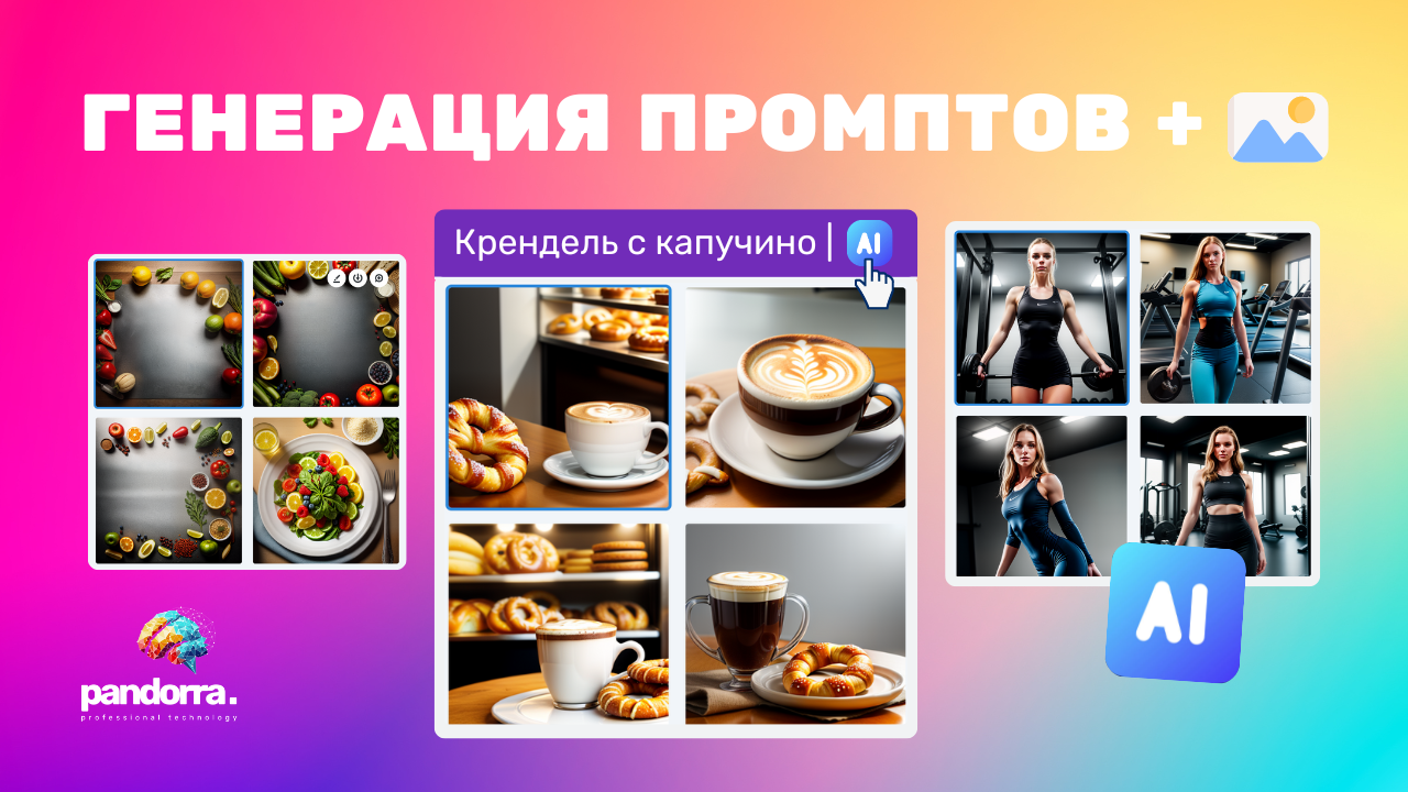 Генерация промптов и изображений на сайте с нейросетью