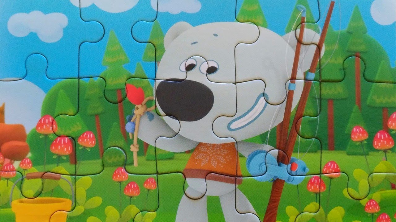 Пазл МиМиМишки, Тучка на рыбалке - собираем пазлы для детей | Polinka-Vitaminka