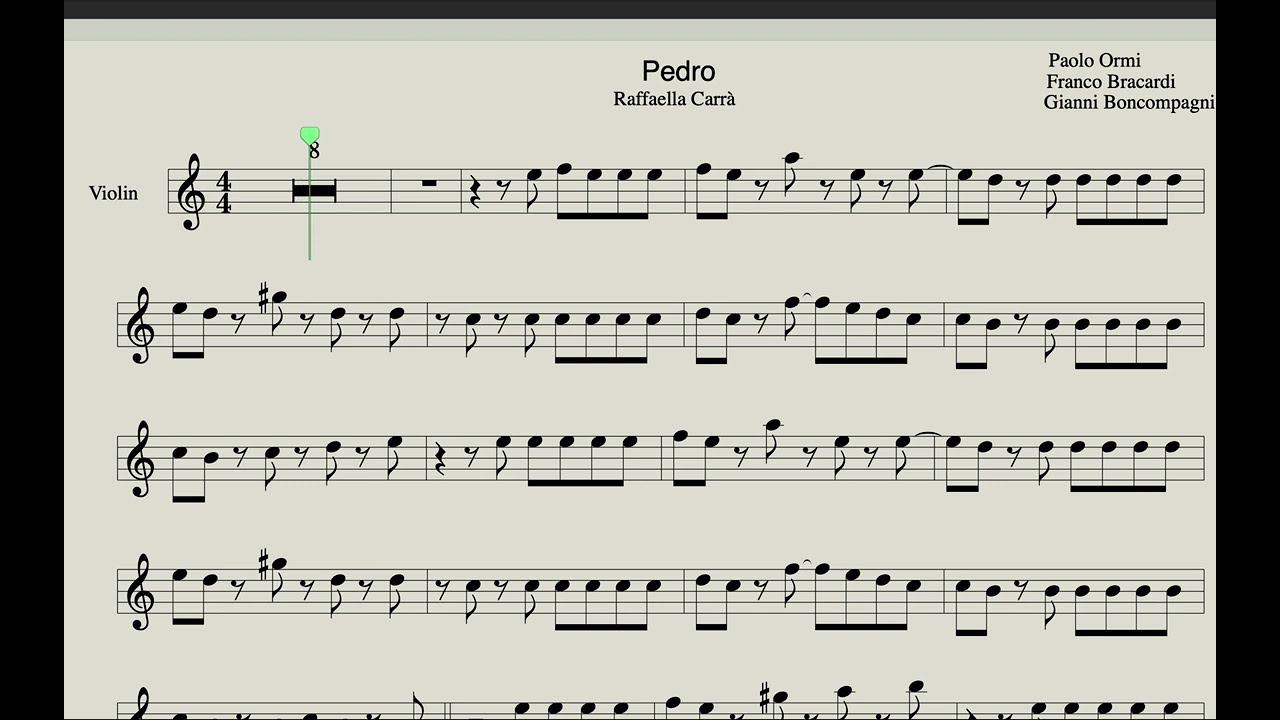Pedro remix version - for Violin sheet music & backing track (video playback included)