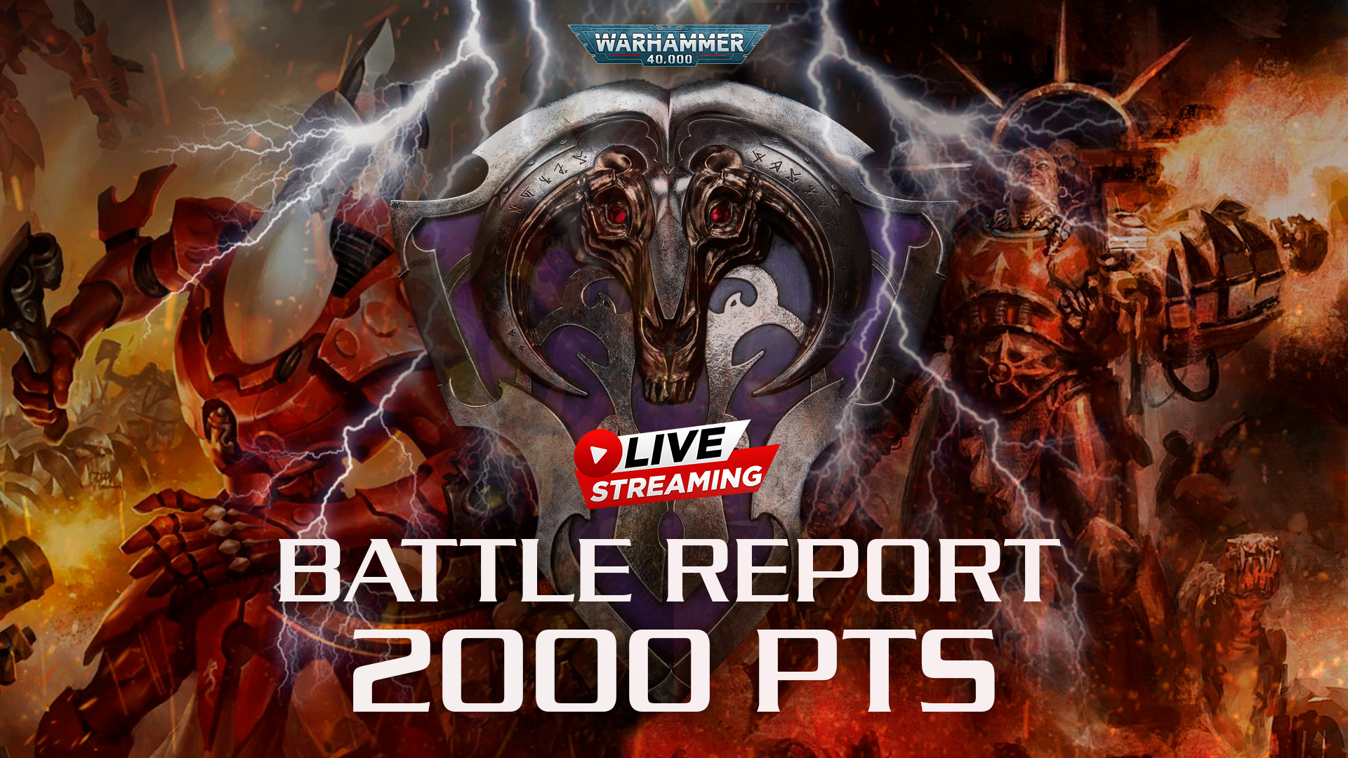 Chaos Space Marines vs Craftworlds // Live! Battlereport 2000 pts // Настольный Warhammer 40000