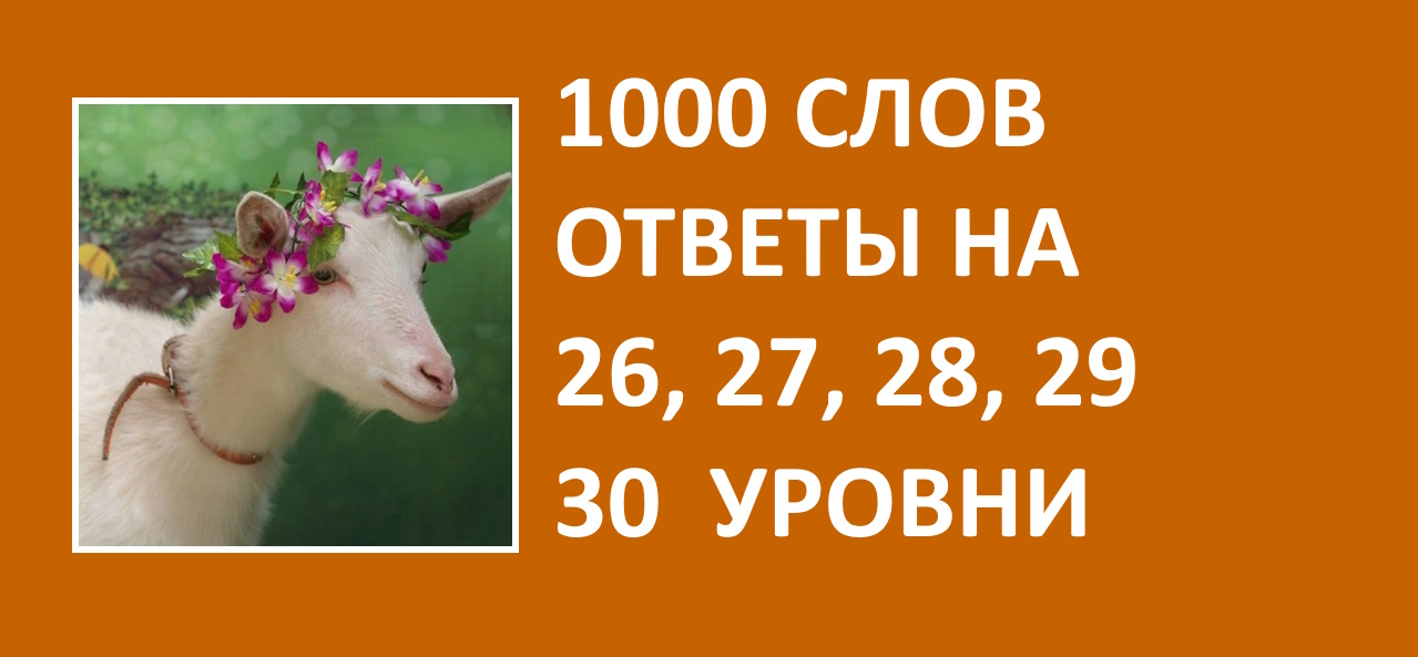 Игра 1000 слов ответы на 26, 27, 28, 29, 30 уровни
