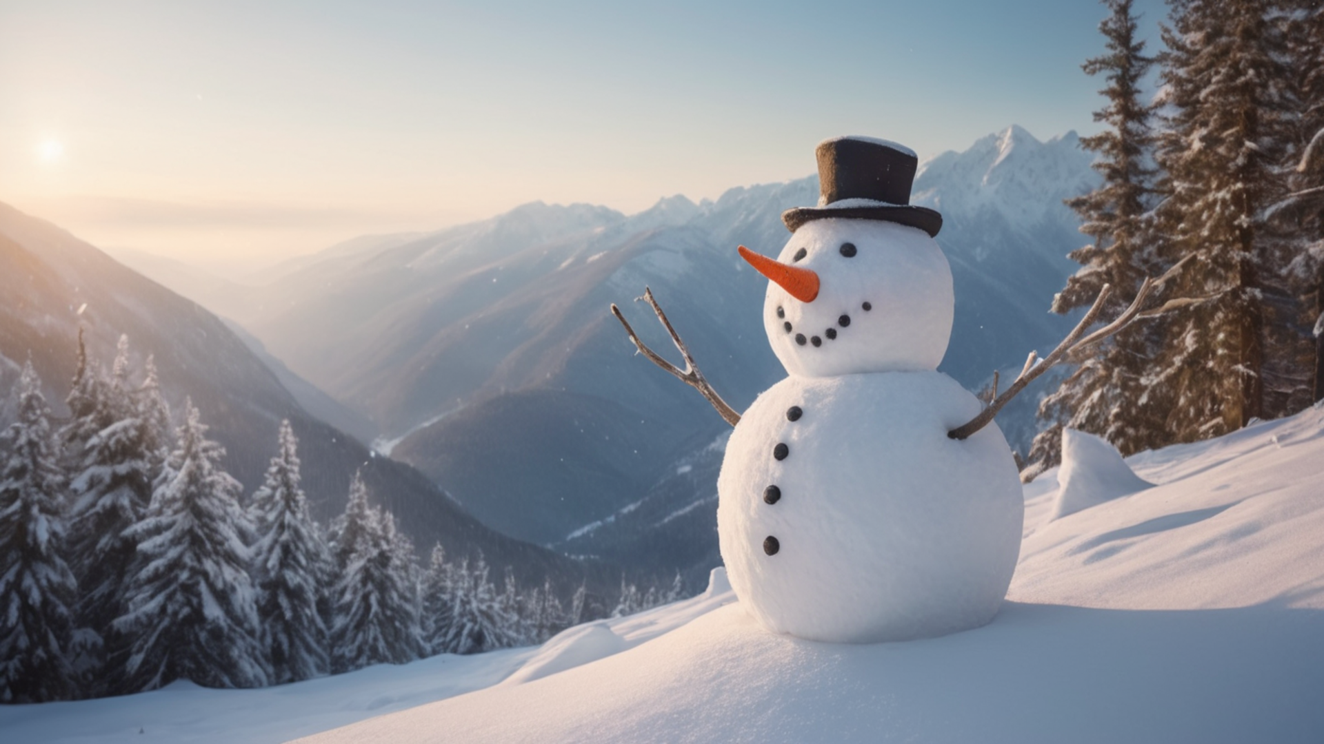 Снеговик в горах