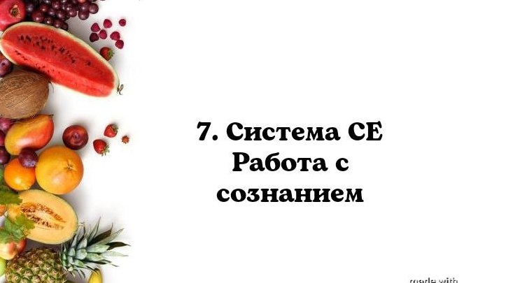 7. Система СЕ. Работа с сознанием
