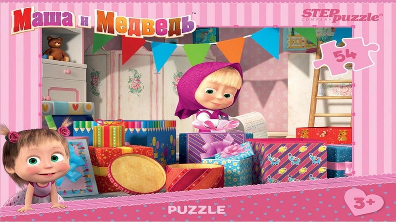 Пазл Маша и Медведь, День Рождение у Маши - собираем пазлы для детей | Polinka-Vitaminka