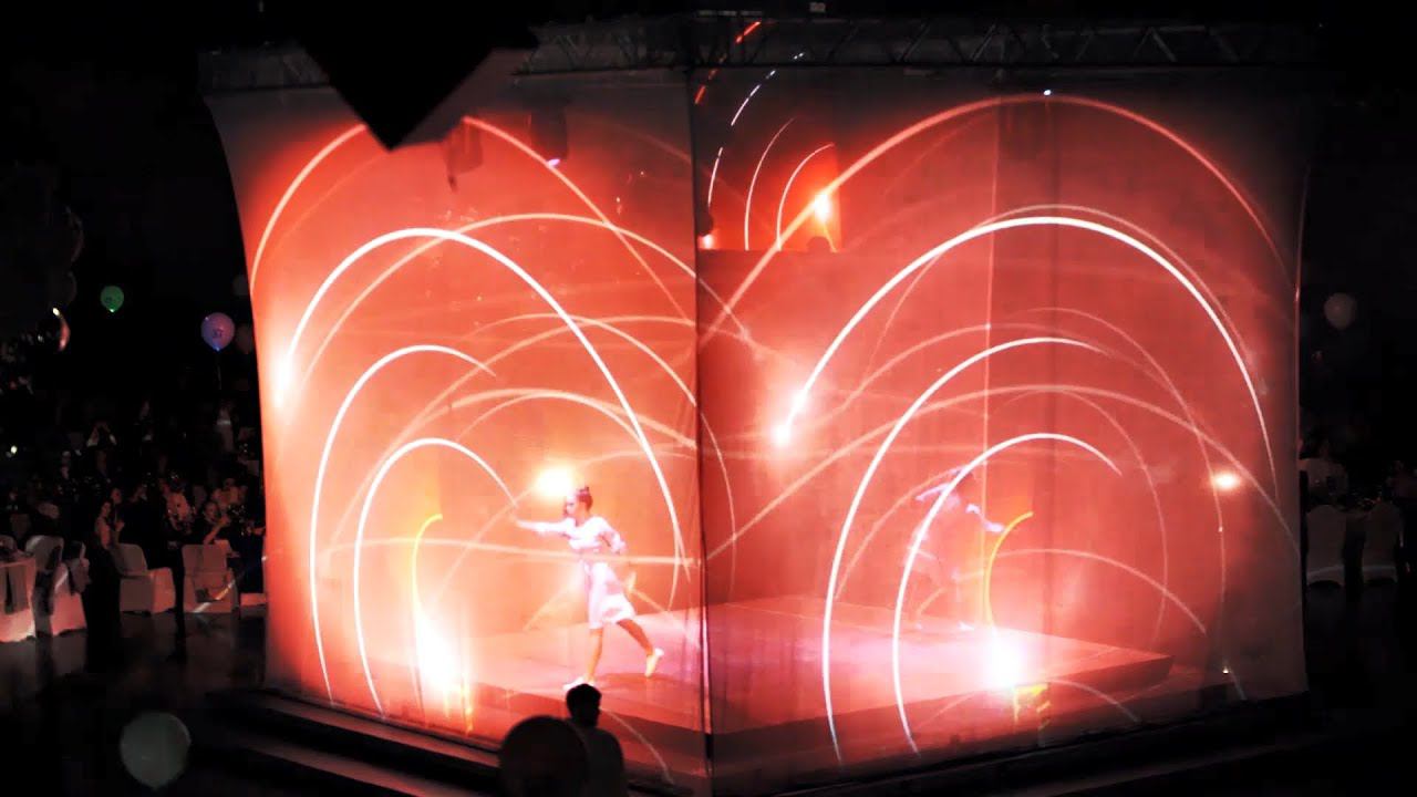 Holographic 3D cube-show. Голографический перфоманс "3D cube".