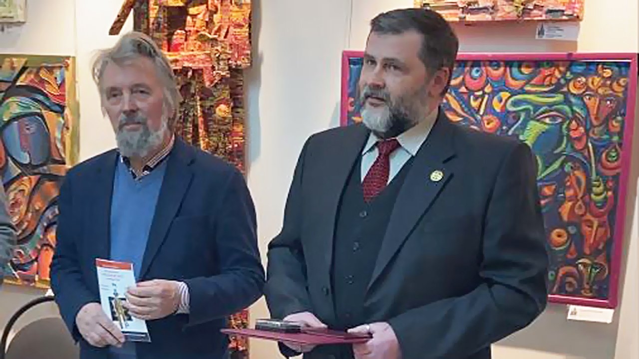 Николай Седнин на открытии выставки Леонида Феодора в галерее "ДВА".