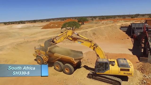 Экскаватор Sumitomo SH330-5 на погрузке. Южная Африка