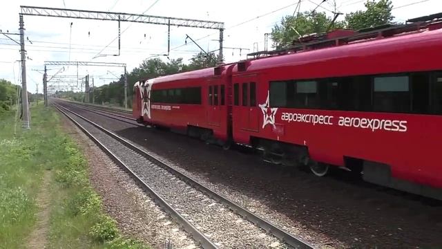 Электропоезд ЭД4мкм-АЭРО-0006 "Аэроэкспресс" (ТЧ-50) приг. поезд №7136 Аэропорт Домодедово - Москва.