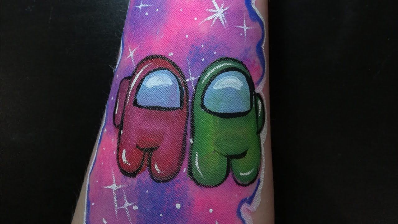 Как нарисовать among us. Аквагрим