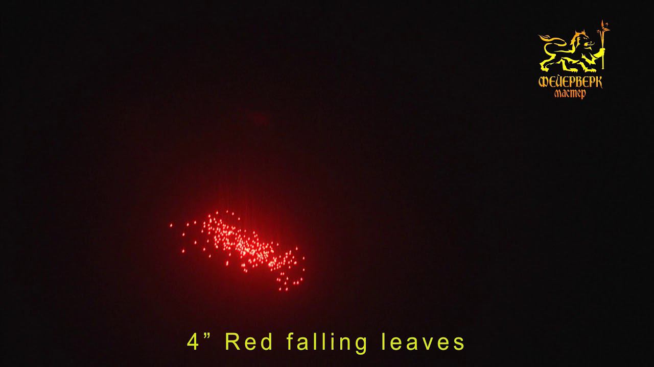 4" Red falling leaves