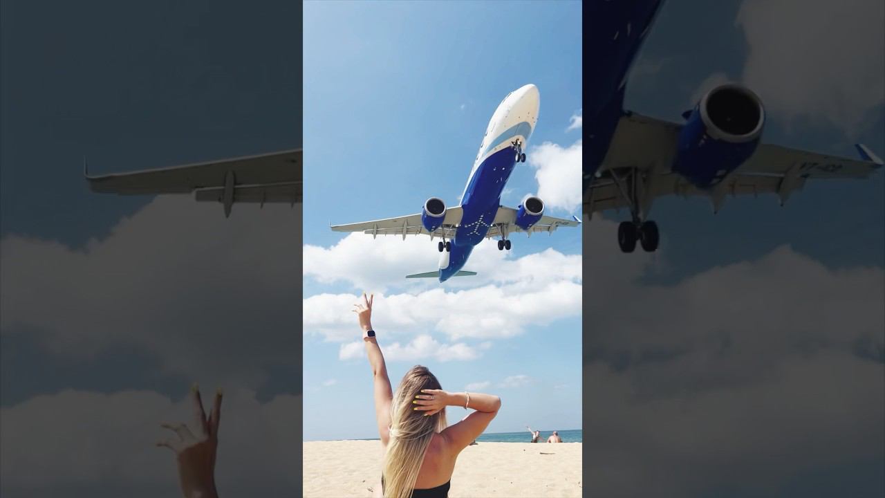 Пляж с самолетами на Пхукете в Таиланде  #shorts #майкао #emirates
