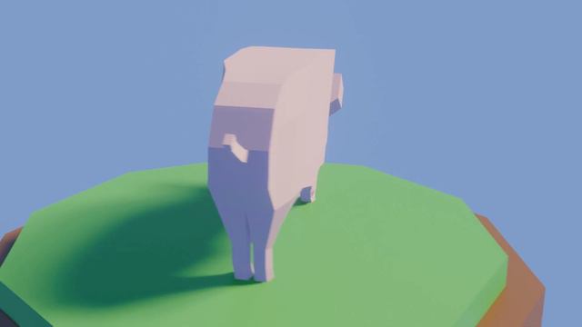 Моя "low poly" свинка сделанная в Blender