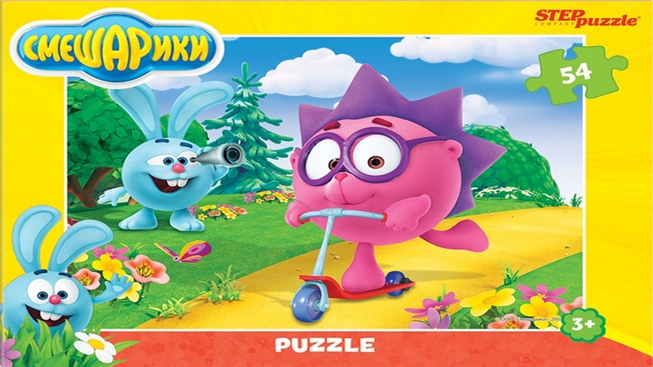 Пазл Смешарики, Ежик и Крош - собираем пазлы для детей | Polinka-Vitaminka