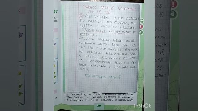 1 класс. ГДЗ. Окружающий мир. Рабочая тетрадь.Часть 2 Страницы 28-31. С комментированием