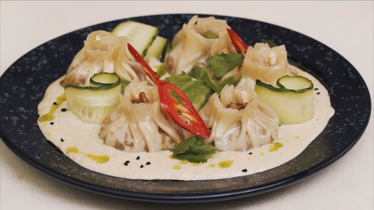 Дим-самы с Hi Beef фаршем топпинг и грибным соусом