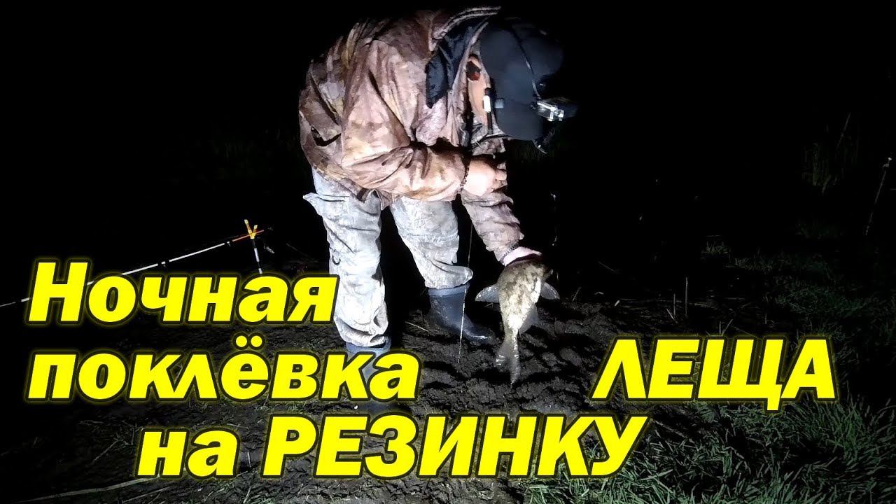 Поклёвка ЛЕЩА на резинку ночью