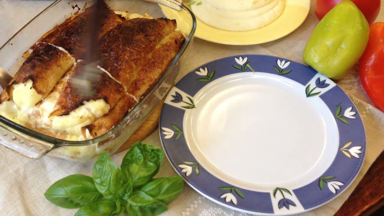 Запеканка из блинов с картофельным кремом