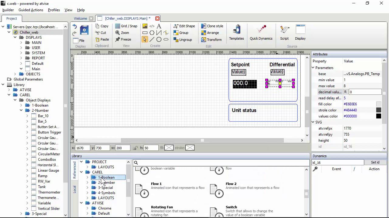 Carel. C.WEB. 04-Using new widgets (Gauge, Switch, Text,...)