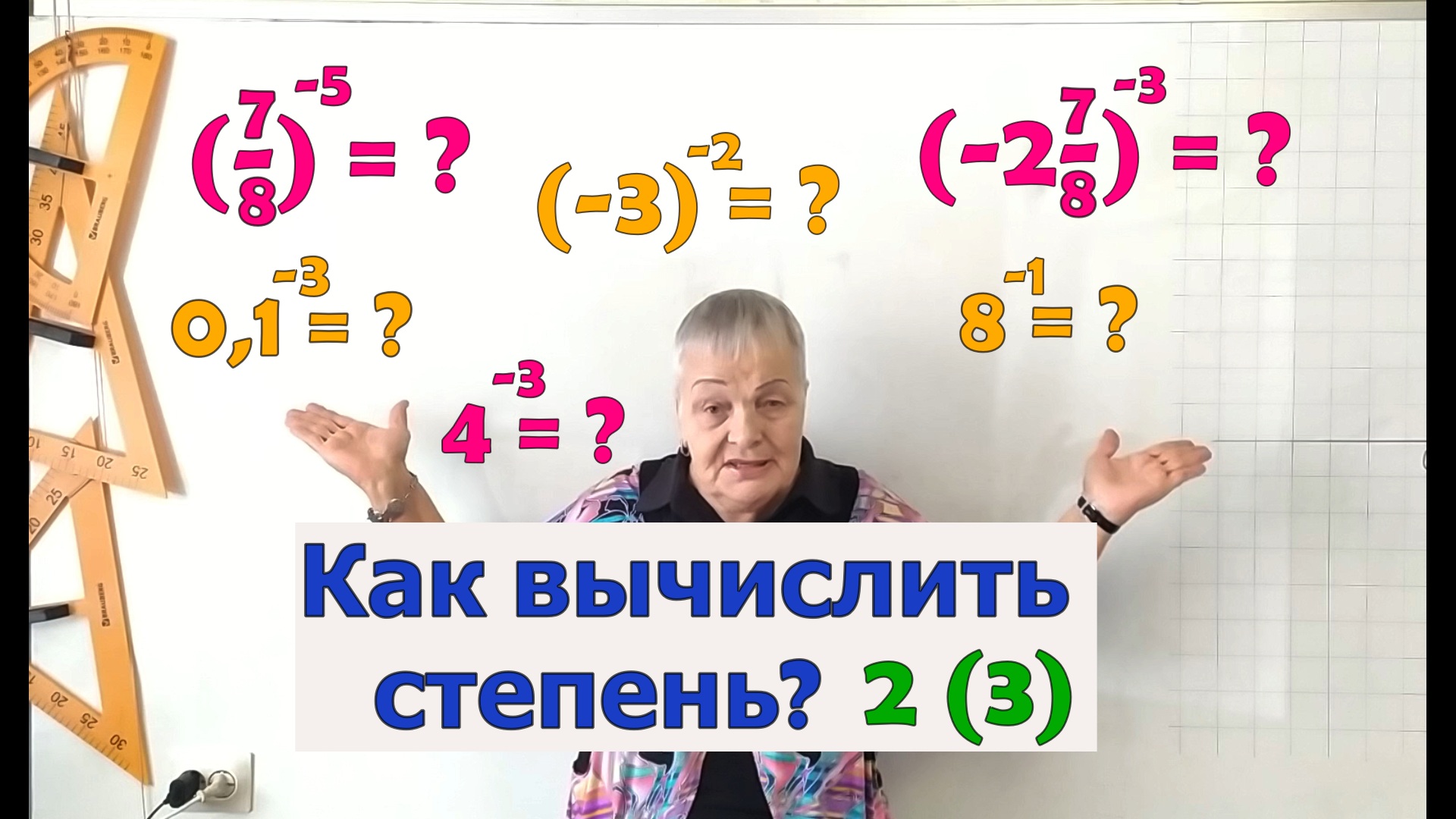 Степень с отрицательным показателем. Правило вычисления.