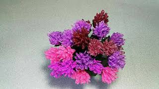 Бисероплетение.   Мастер класс. Как посадить цветы из бисера ,быстро . В горшочек, без гипса .