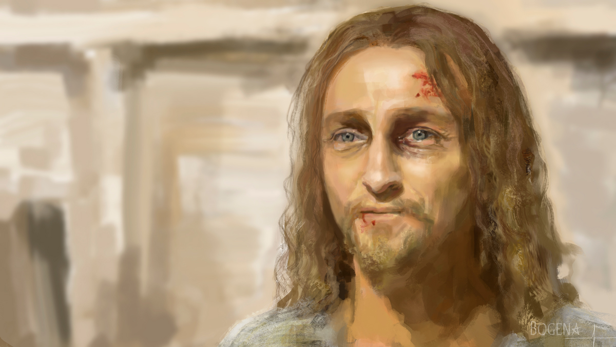 Портрет Сергея Безрукова в образе Иешуа. Художник Божена Доду (Bogena Dia)