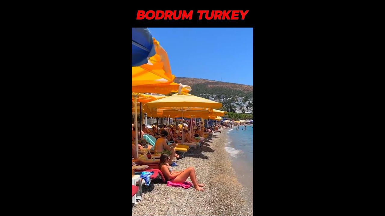 Beach walk on the beach of Bodrum Türkiye #shorts #turkey #bodrum