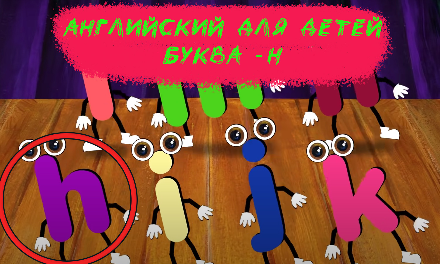 Английский для детей - Буква H - Развивающий Мультфильм
