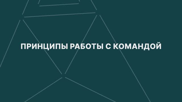 Принципы работы с командой