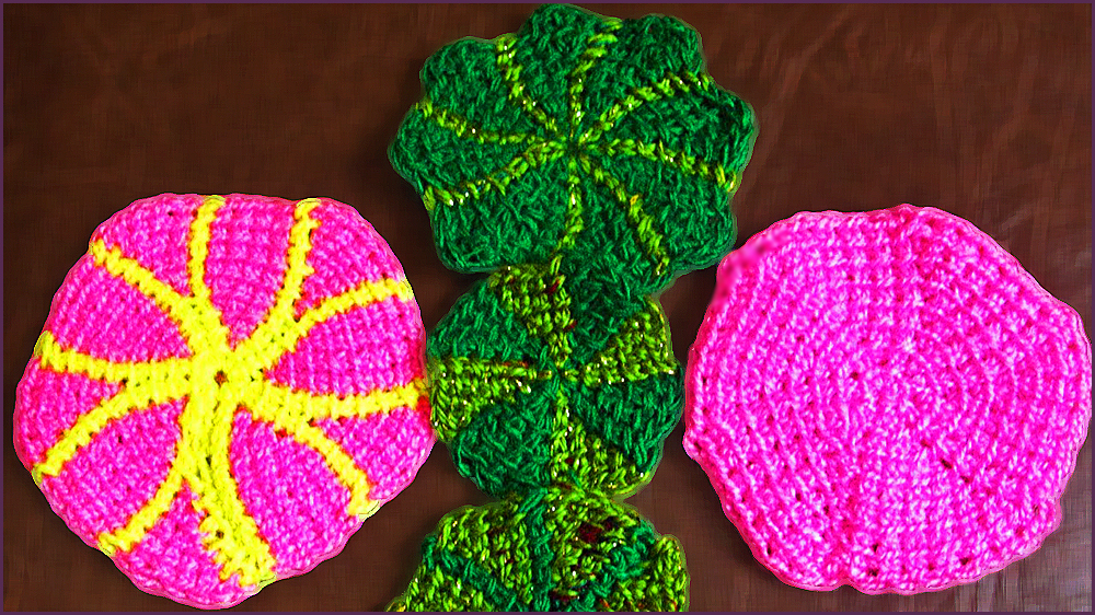 Вязание круга крючком. Круг тунисским крючком. Часть 1.