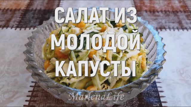 Салат из Молодой Капусты. Вкусный салат из свежей молоденькой капусты с майонезом