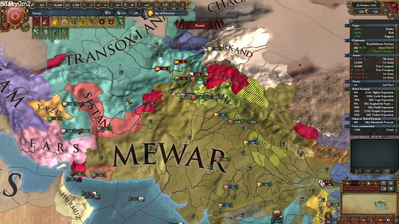 Europe Universalis IV 1.35.6 Mewar. Часть 7. 1515-1521. Все не так плохо.