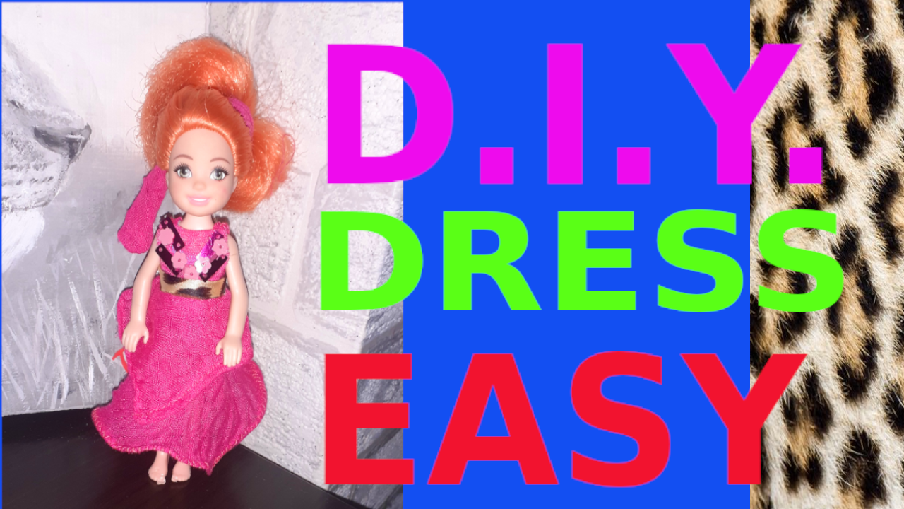 Розовое платье для куклы малышки Челси/ПРОСТО