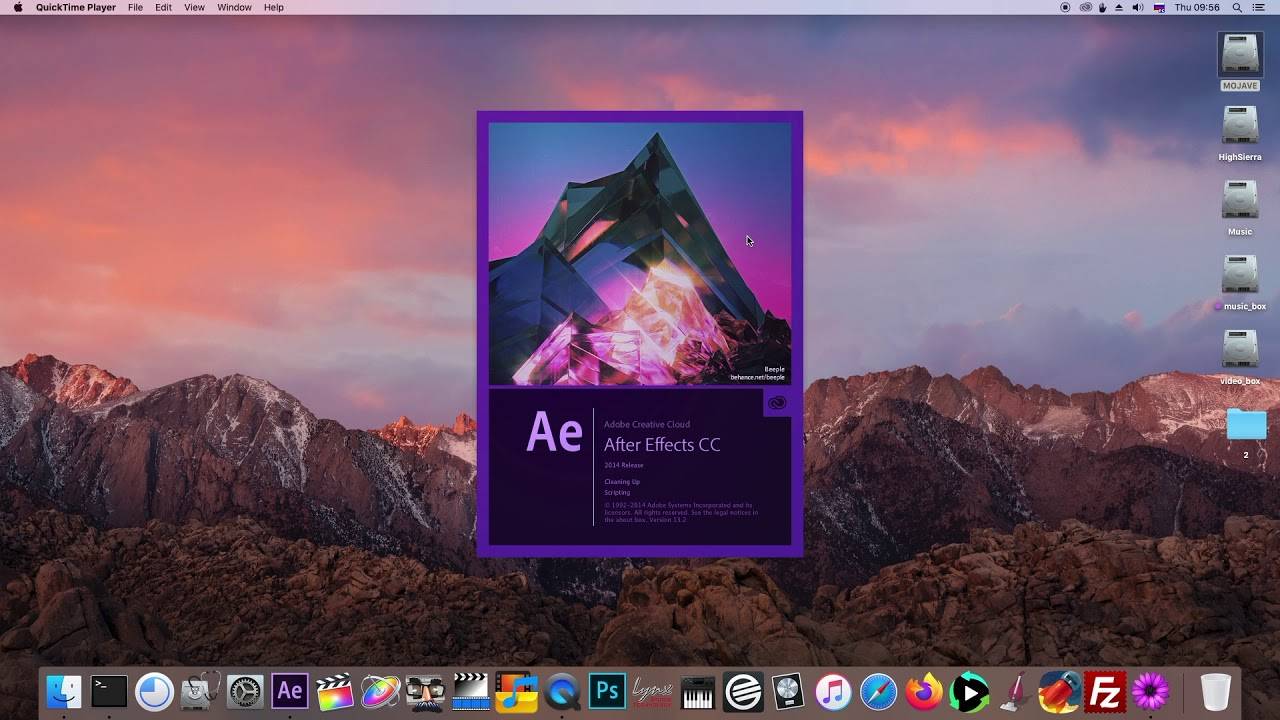 Проблема с запуском After Effects в  MacOS Mojave 10.14.6