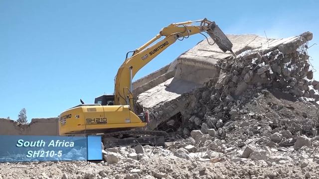 Экскаватор Sumitomo SH210-5 с гидромолотом. Южная Африка