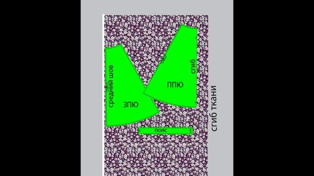 Раскладка на разных тканях юбки колокол