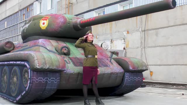 Макет танка Т-34 💪 #танк #макет #надувныефигуры